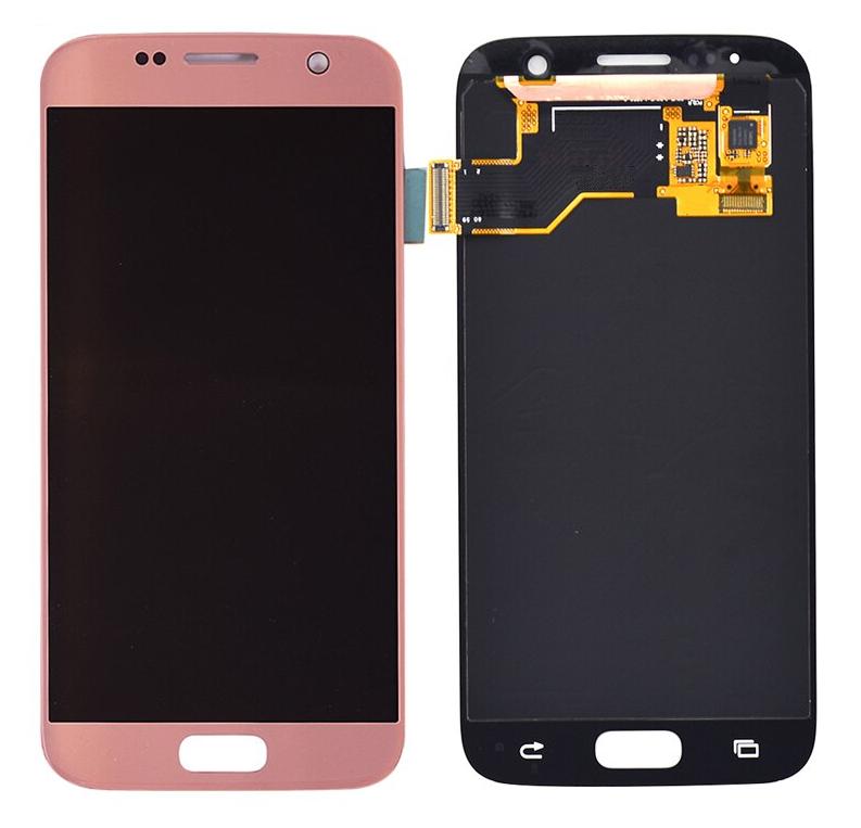 LCD with Touch Screen for Samsung Galaxy S7 - Pink Gold by Maxbhi.com