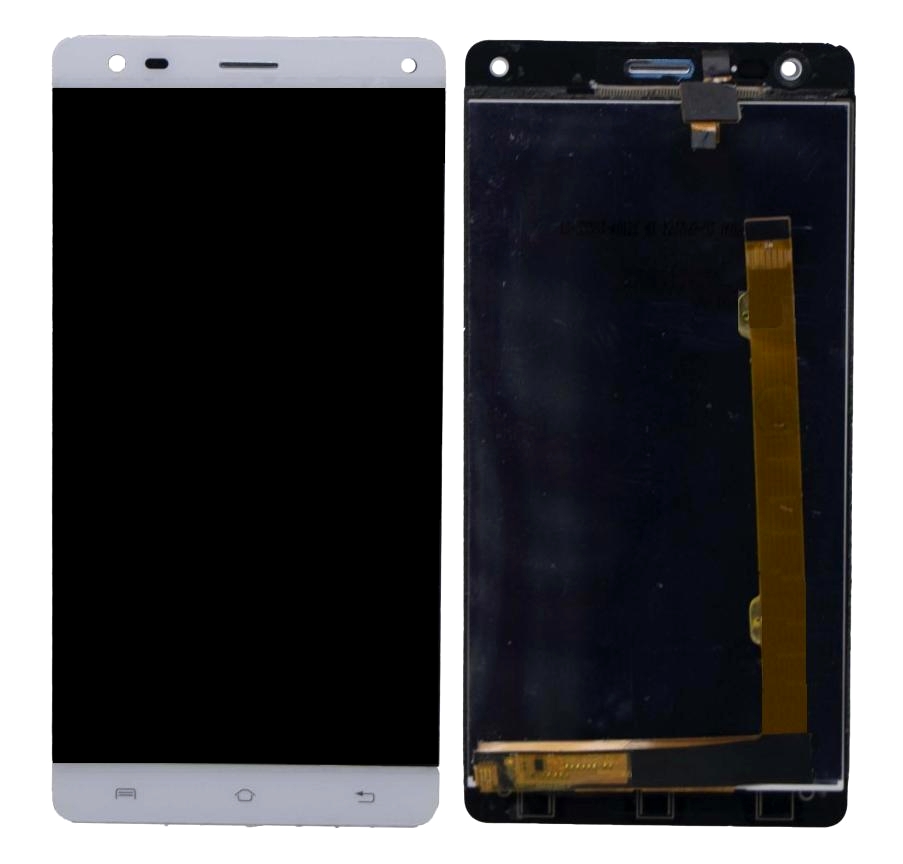 LCD with Touch Screen for Lava V5 - White by Maxbhi.com