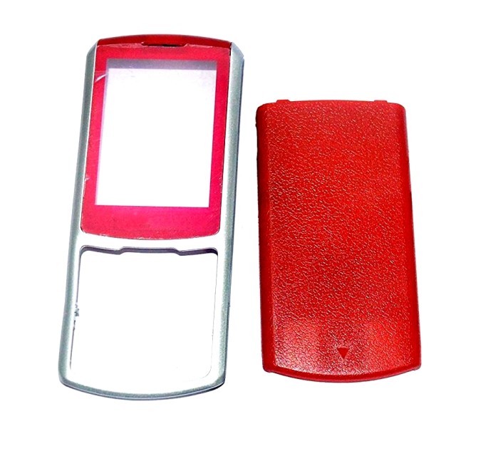 Full Body Housing for Samsung S3310 - Red & Silver - Maxbhi.com