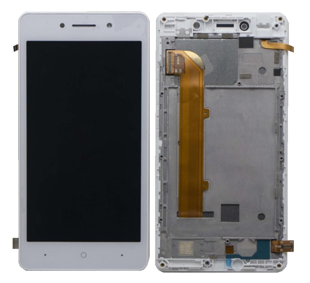 LCD with Touch Screen for Spice F302 - White by Maxbhi.com