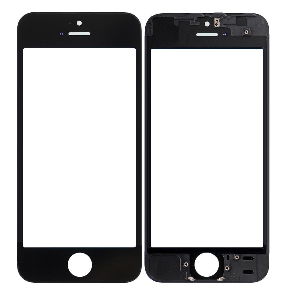 Replacement Front Glass for Apple iPhone SE - Black by Maxbhi.com