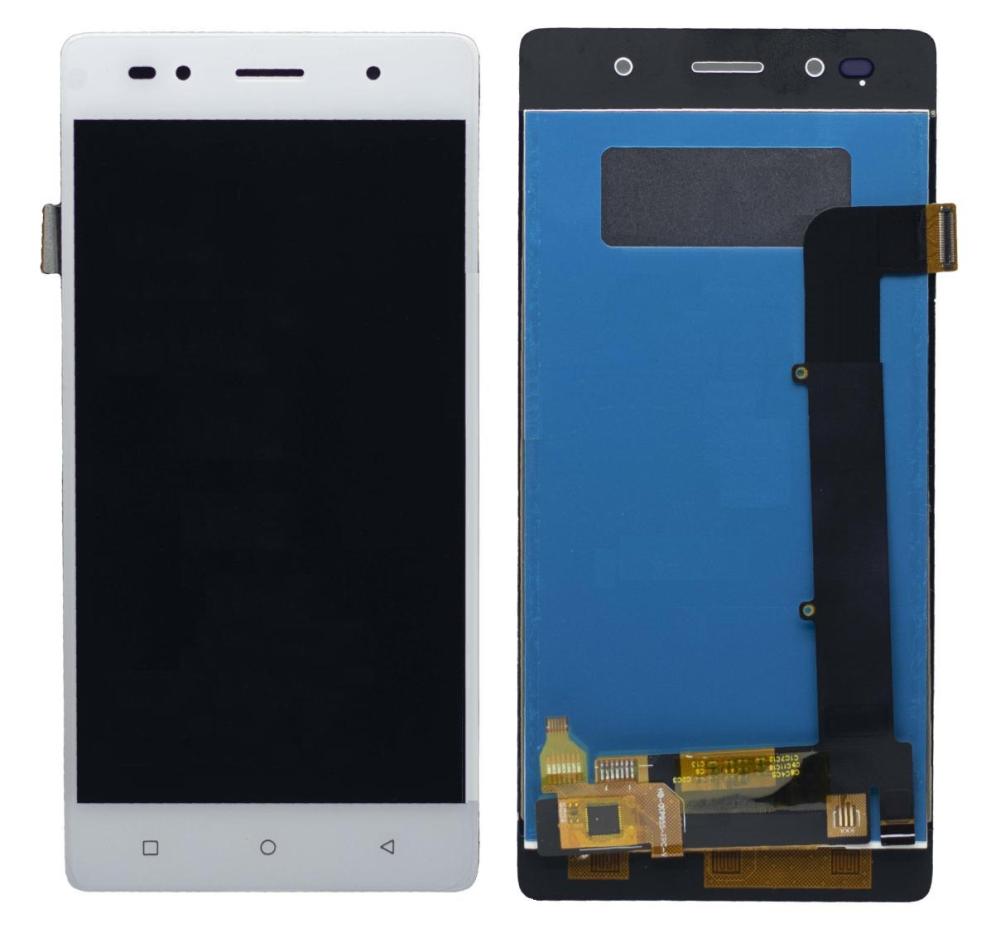 LCD with Touch Screen for Lava Z80 - White by Maxbhi.com