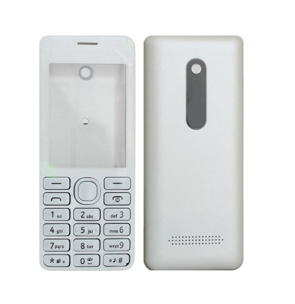 Full Body Housing for Nokia 206 - White - Maxbhi.com