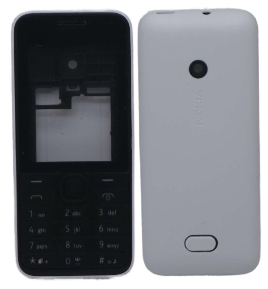 Full Body Housing for Nokia 208 - White - Maxbhi.com