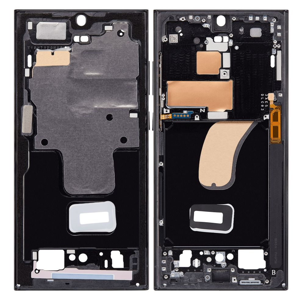 LCD Frame Middle Chassis for Samsung Galaxy S23 Ultra - Black by Maxbhi.com