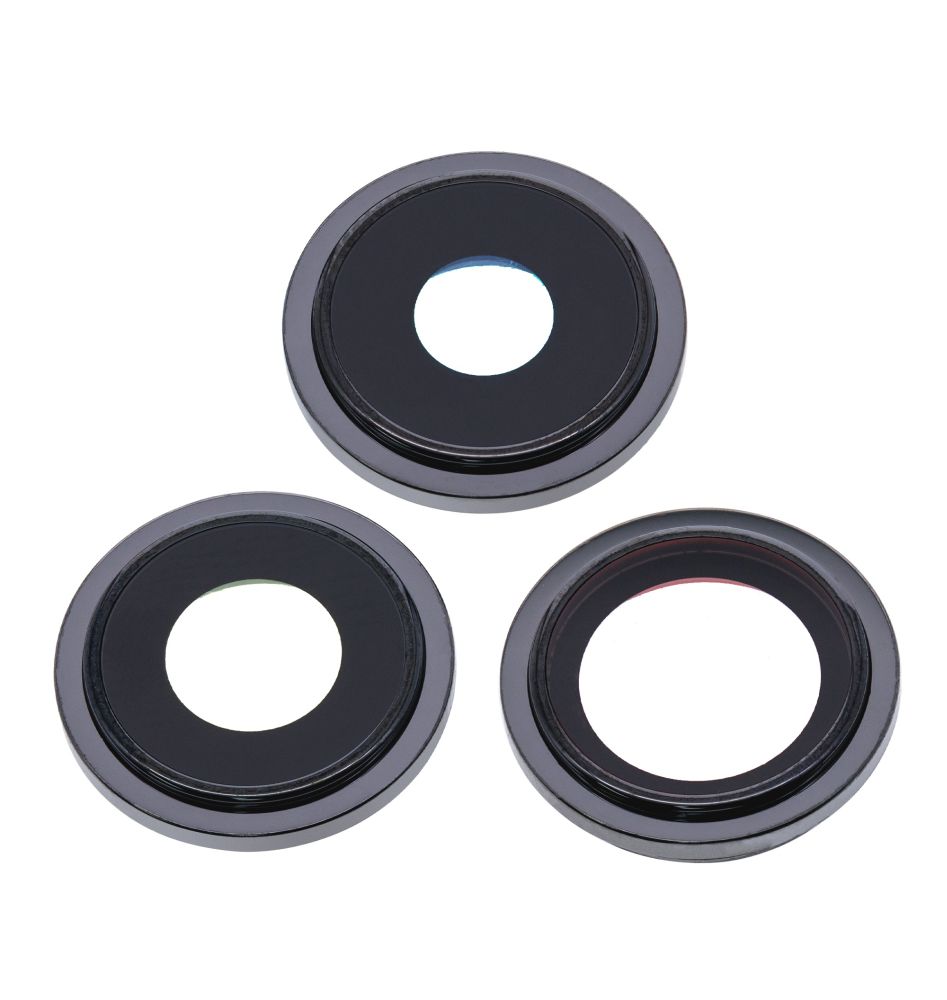 Camera Lens Glass with Frame for Apple iPhone 13 pro Black by Maxbhi.com